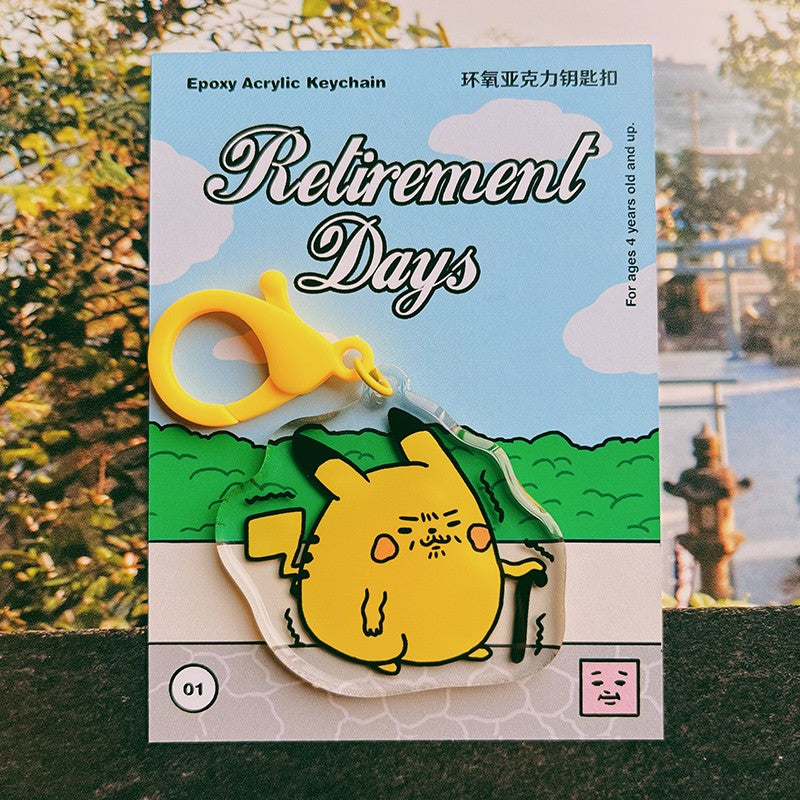 Old Pikachu Walk Epoxy Acrylic Keychain – Wormhole