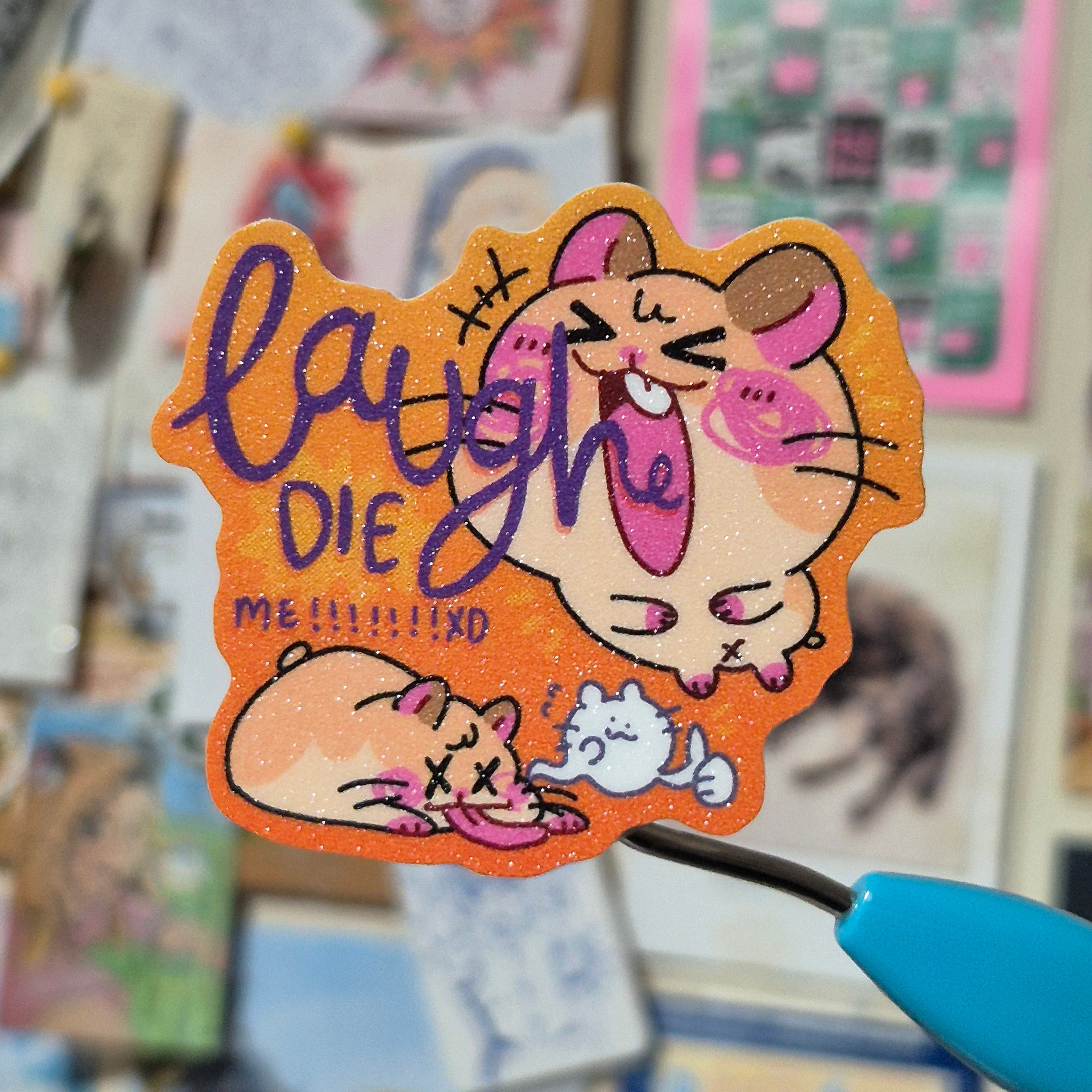 laugh die me sticker – Wormhole