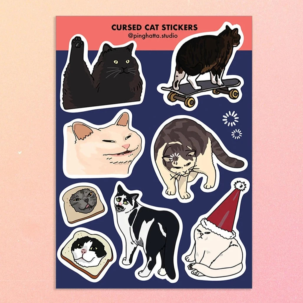 Cursed Cat Sticker Sheet – Wormhole