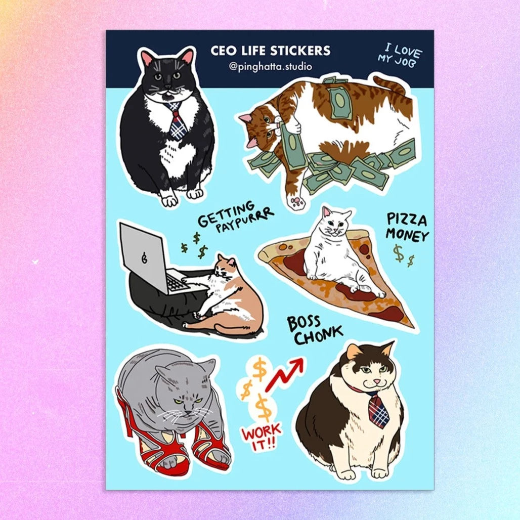 CEO Cat Sticker Sheet – Wormhole