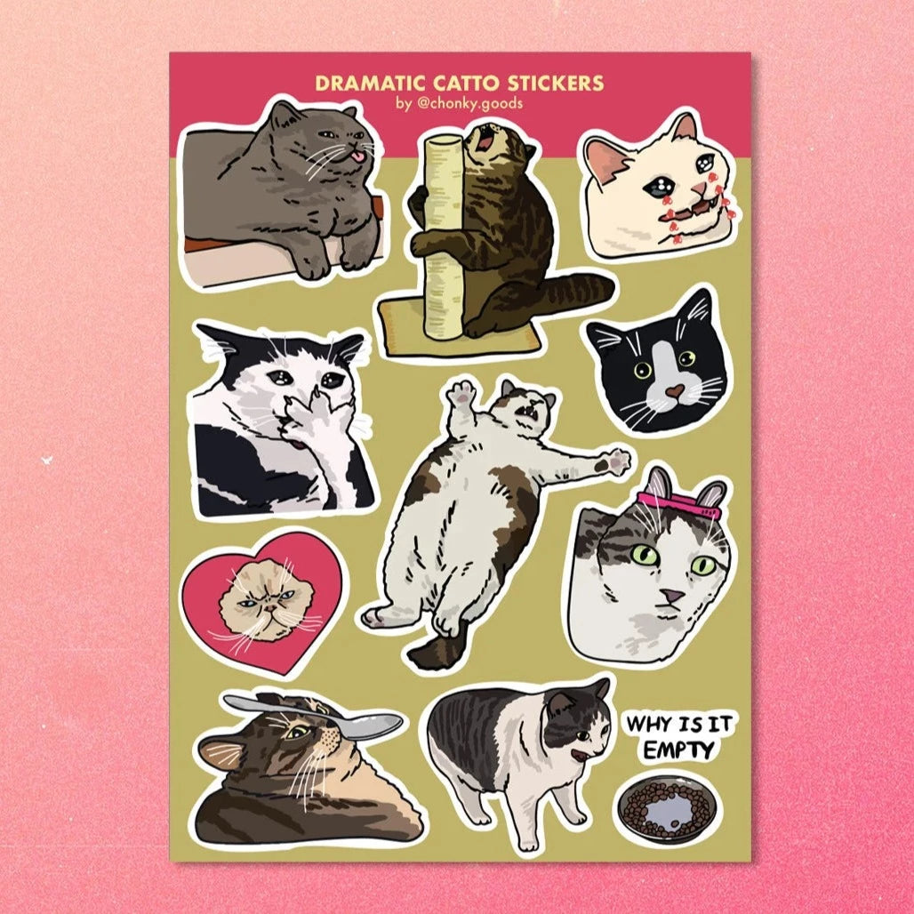 Dramatic Cat Sticker Sheet – Wormhole